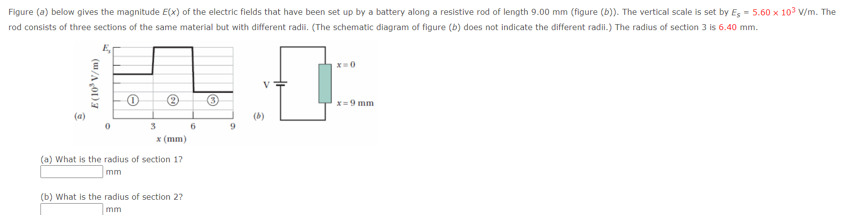 Solved (a) What is the radius of section 1 ? mm (b) What is | Chegg.com