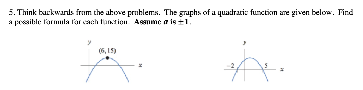 Solved 5. Think backwards from the above problems. The | Chegg.com