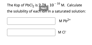 Solved The molar solubility of PbCl2 is 4.11 · 10-4 M. | Chegg.com