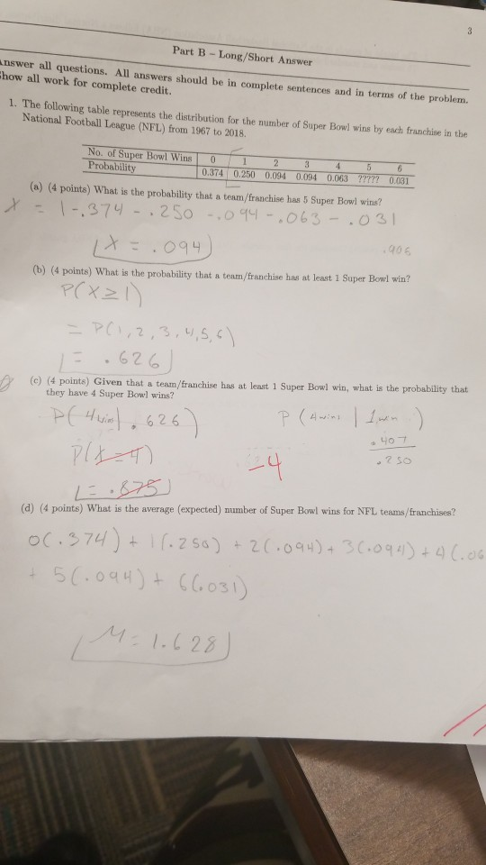 Solved Part B - Long/Short Answer nswer all questions. All | Chegg.com