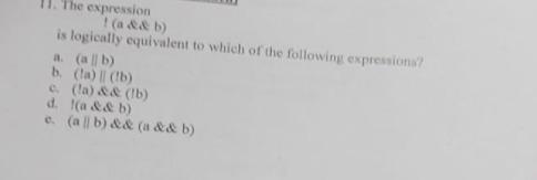 Solved The expression (a) is logically equivalent to which | Chegg.com