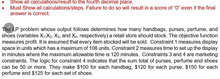 Solved - Show all calculations/result to the fourth decimal | Chegg.com
