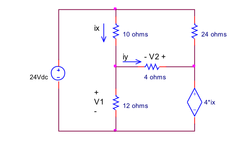 Solved use mesh analysis to solve for the unknown variables. | Chegg.com