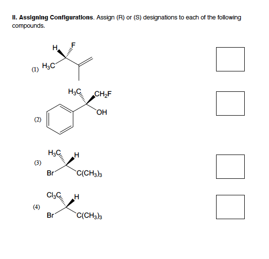 Solved II. Assigning Configurations. Assign (R) or (S) | Chegg.com