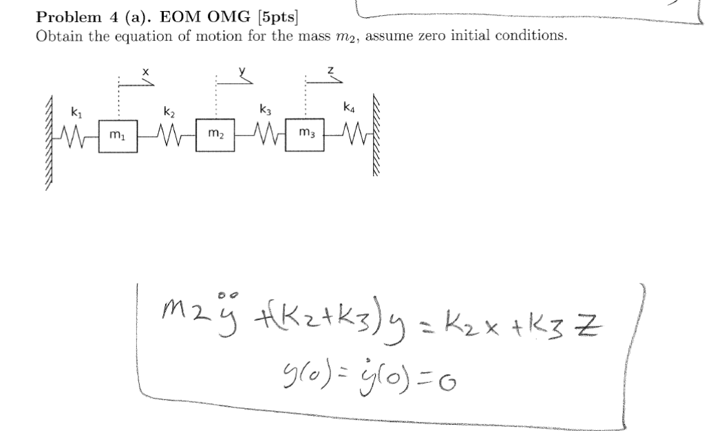 Solved Problem 4 (a). EOM OMG [5pts] Obtain the equation of | Chegg.com