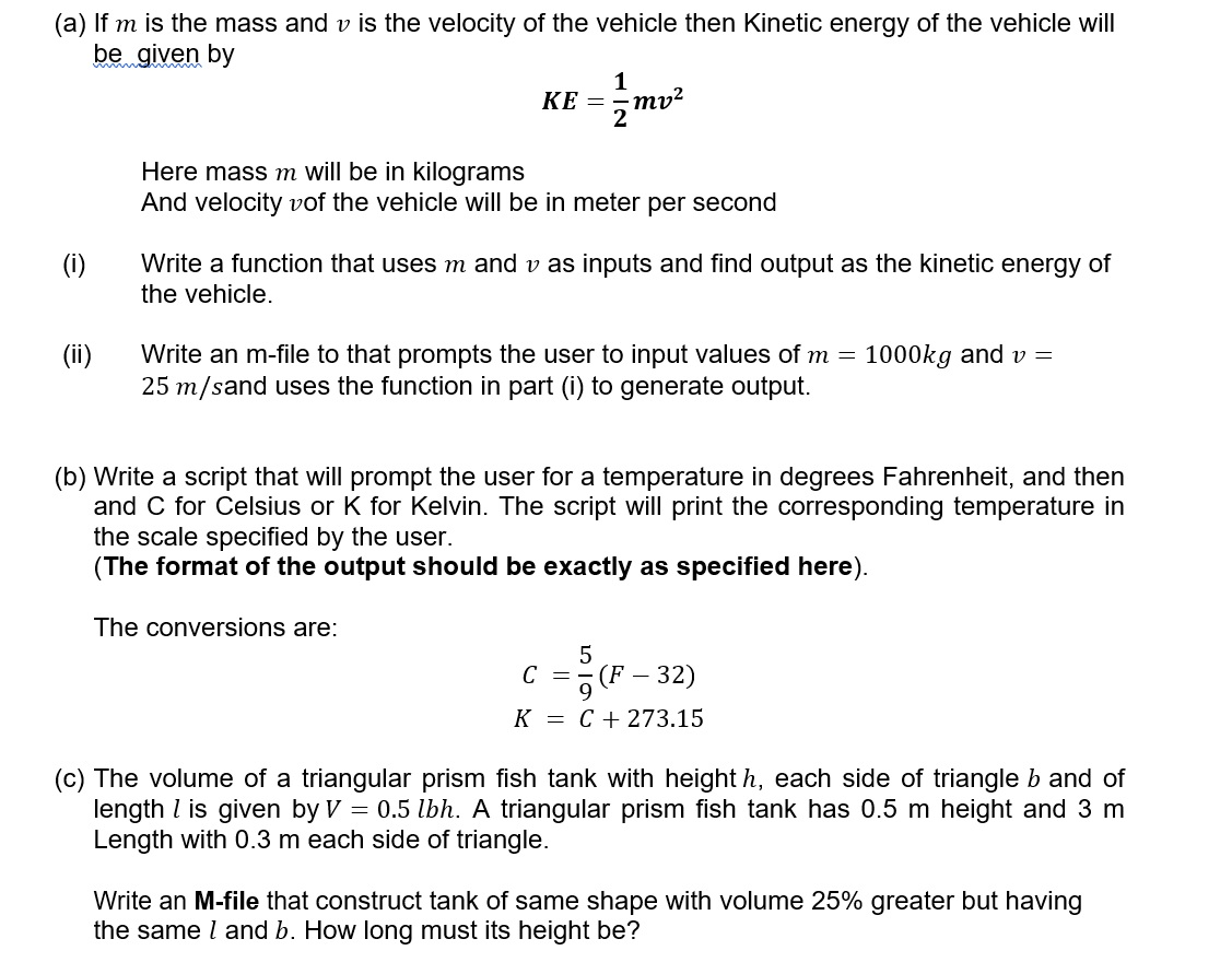 Solved (a) If m is the mass and v is the velocity of the | Chegg.com
