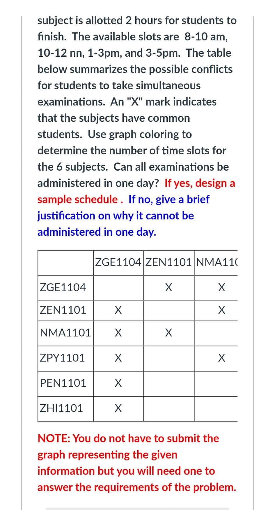 Solved subject is allotted 2 hours for students to finish. | Chegg.com