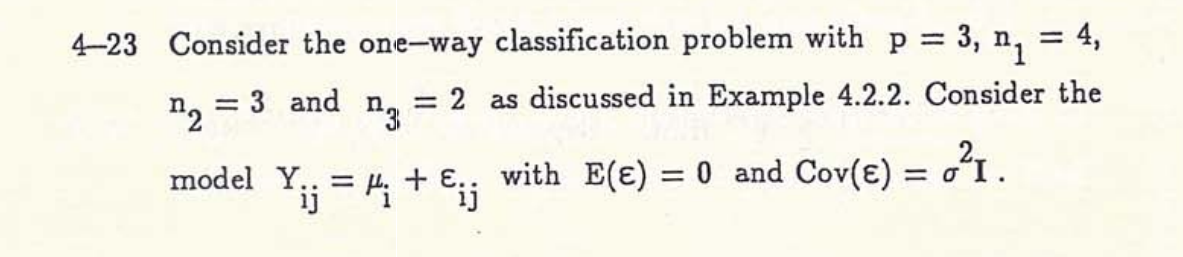 Solved 4–23 Consider the one-way classification problem with | Chegg.com