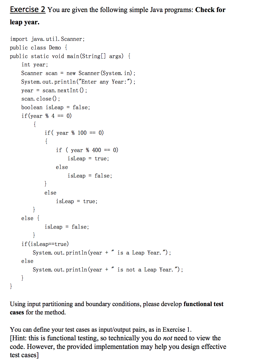 Solved Exercise 2 You are given the following simple Java | Chegg.com