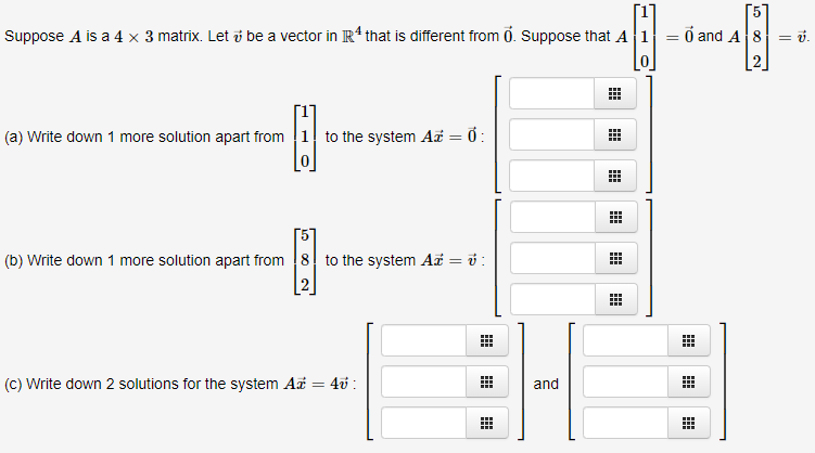 Solved Suppose A is a 4×3 matrix. Let v be a vector in R4 | Chegg.com