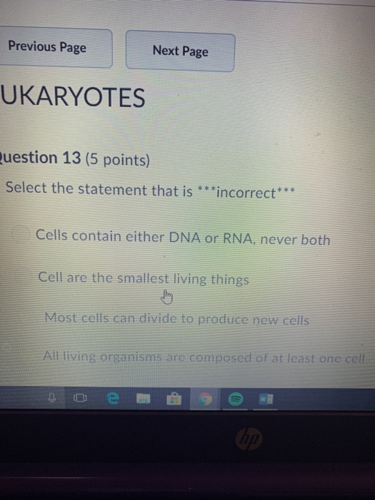 Solved Select The Statement That Is Incorrect Cells Contain 