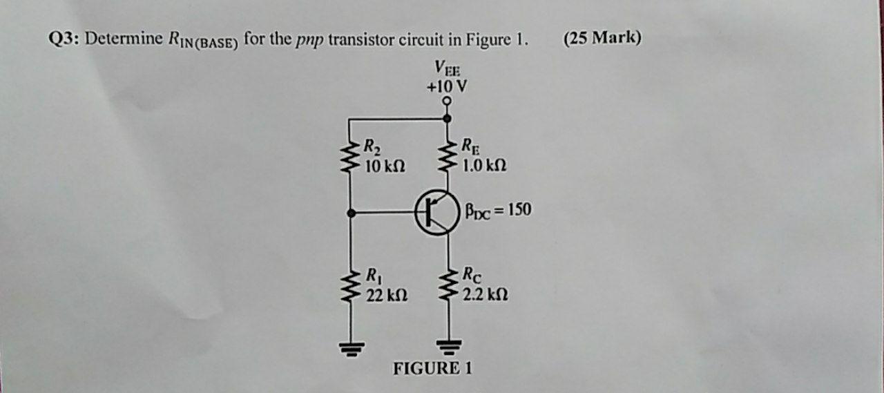 Solved (25 Mark) Q3: Determine RIN (BASE) for the pnp | Chegg.com