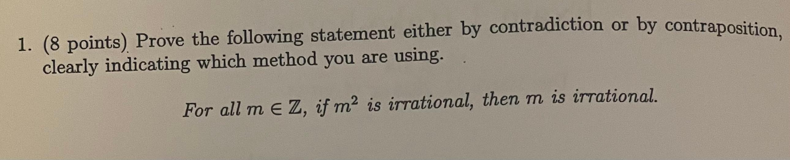 Solved 1. (8 points). Prove the following statement either | Chegg.com