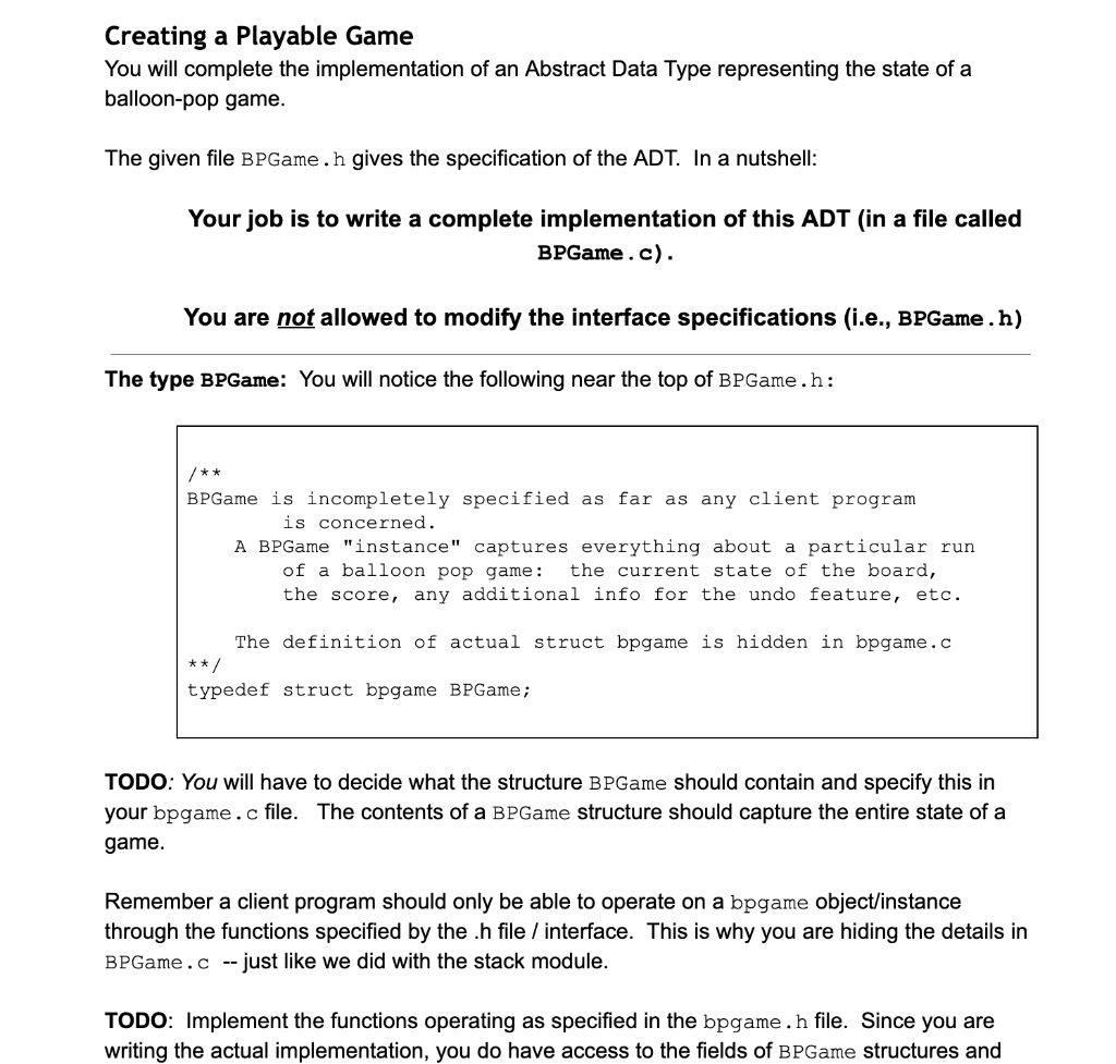 Solved Creating a Playable Game You will complete the | Chegg.com