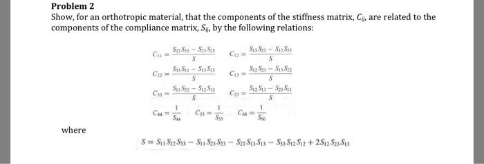 Solved Problem 2 Show, for an orthotropic material, that the | Chegg.com