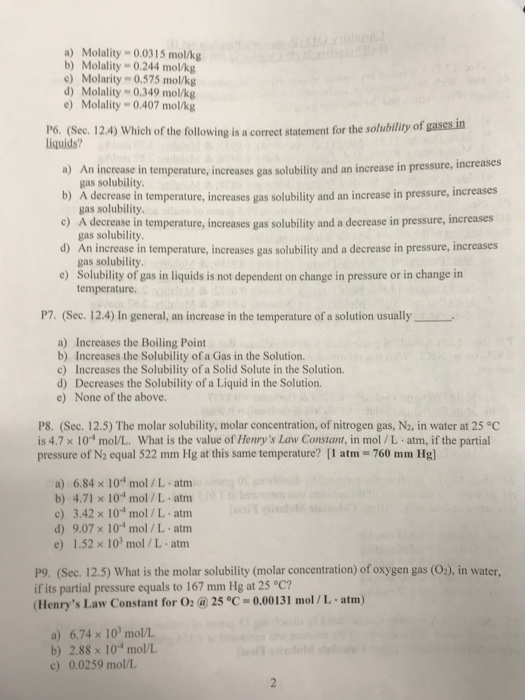 Solved P1. (Sec. 12.3) A solution is prepared by dissolving | Chegg.com