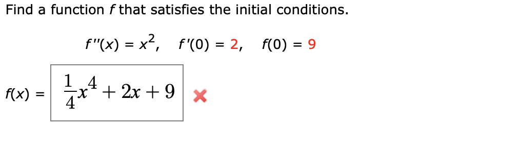 Solved Find a function f that satisfies the initial | Chegg.com