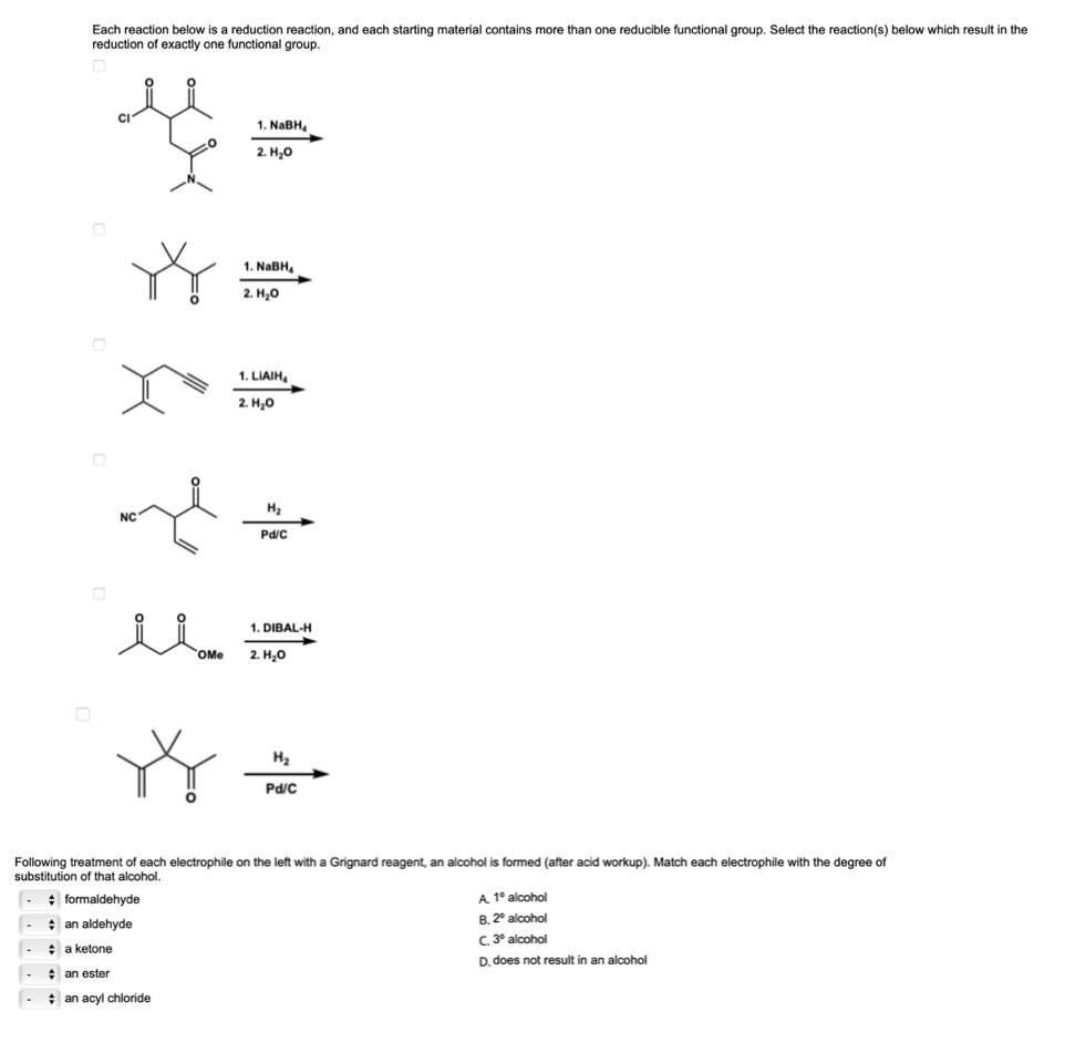 Solved Each reaction below is a reduction reaction, and each | Chegg.com