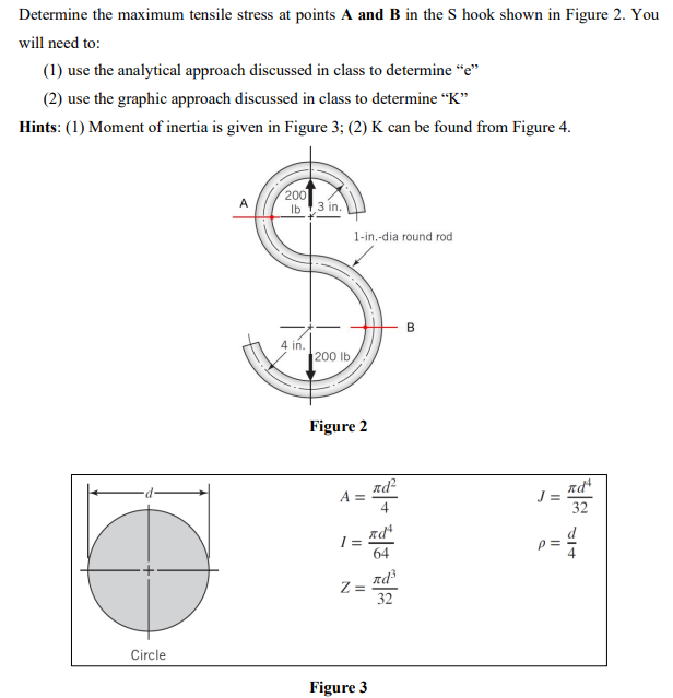 Solved Determine the maximum tensile stress at points A and | Chegg.com