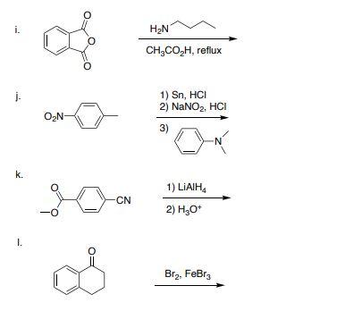 Solved i. H2N CH,CO,H, reflux ON 1) Sn, HCI 2) NaNO2, HCI 3) | Chegg.com