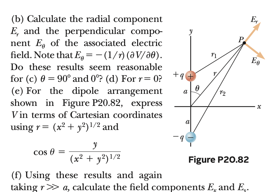 Solved (b) ﻿Calculate the radial componentEr ﻿and the | Chegg.com