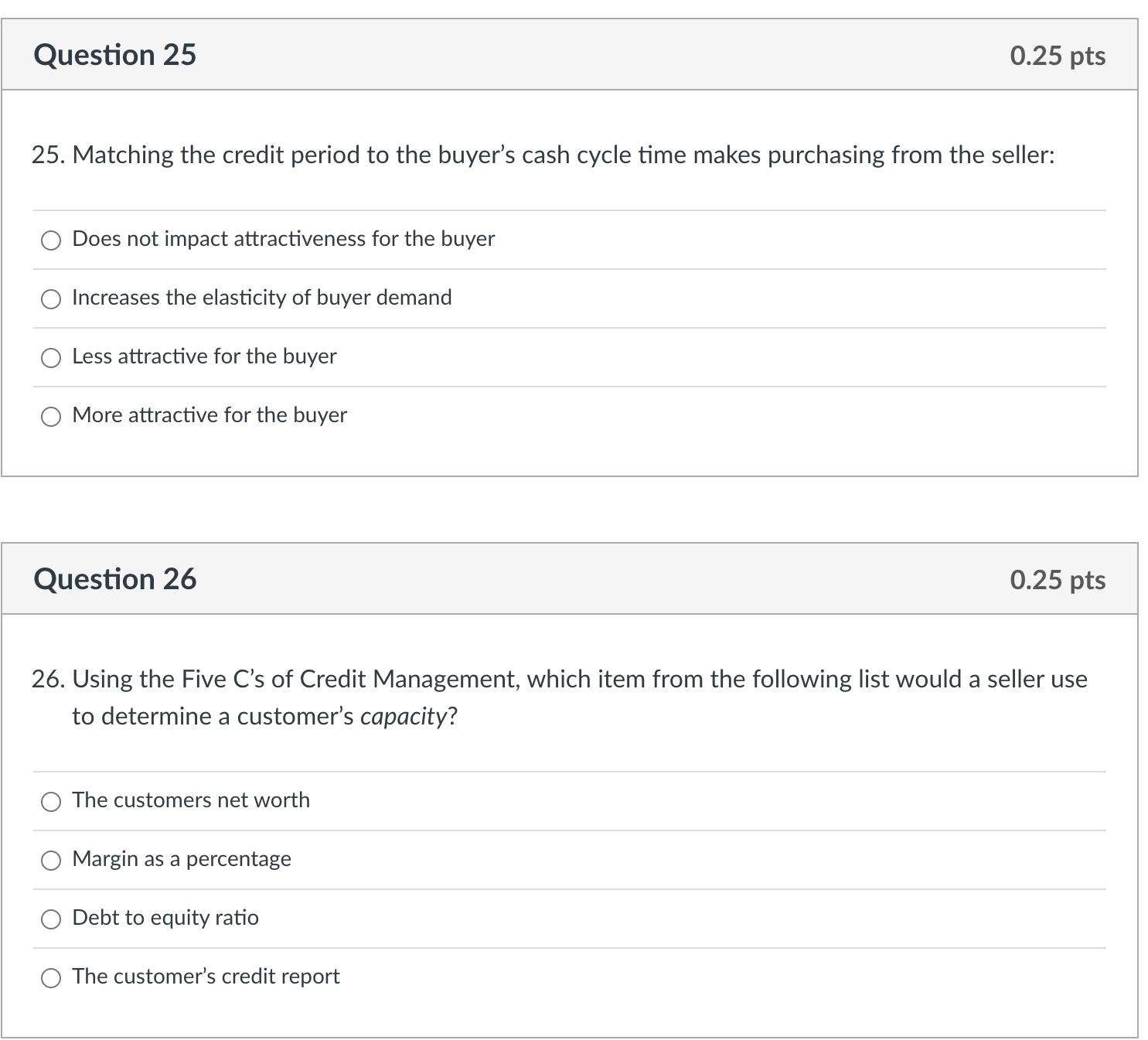 Solved 25. Matching the credit period to the buyer's cash | Chegg.com