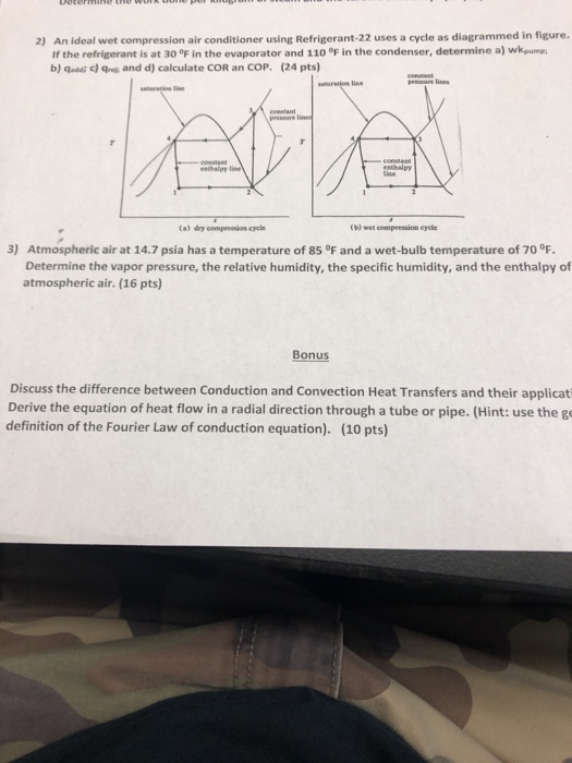 Solved 2) An ideal wet compression air conditioner using | Chegg.com