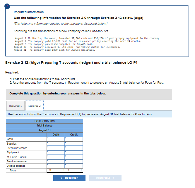 Solved Use the following information for Exercise 2-9 | Chegg.com