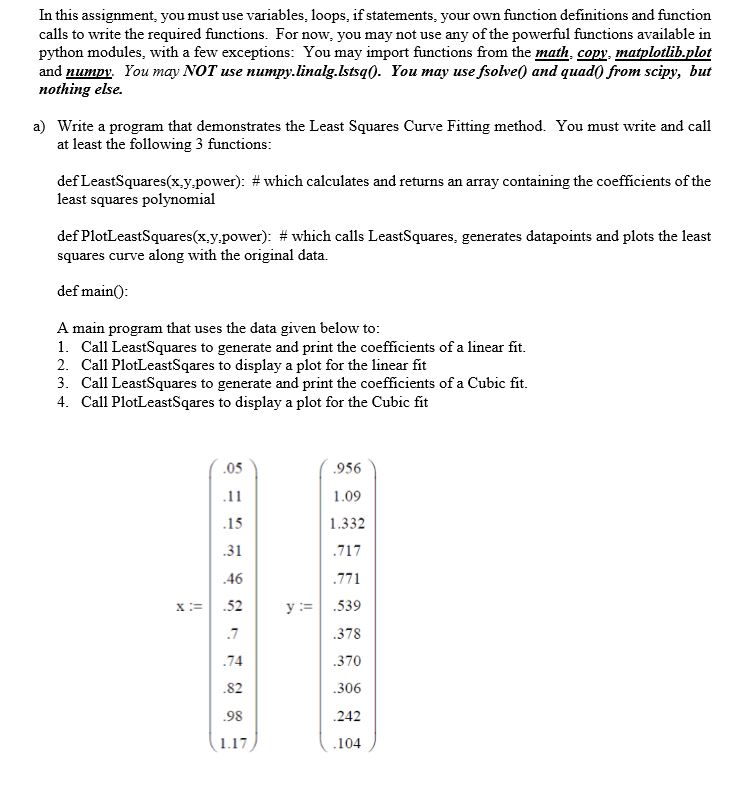 In this assignment, you must use variables, loops, if | Chegg.com