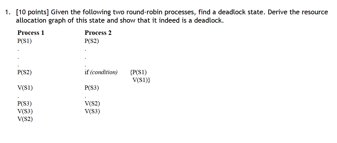 Solved 1. [10 points] Given the following two round-robin | Chegg.com