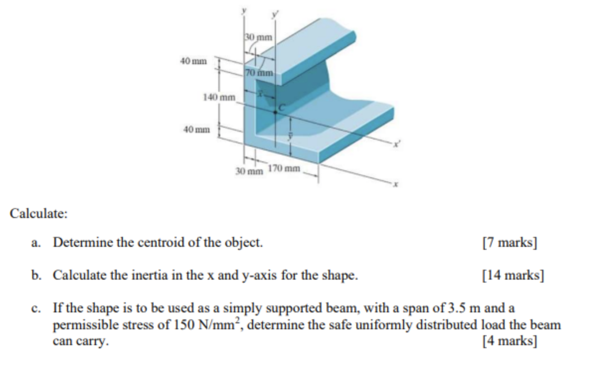 Solved Calculate: a. Determine the centroid of the object. | Chegg.com