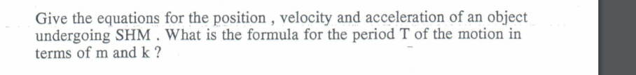 Solved The equation of motion of a particle of mass m at the | Chegg.com