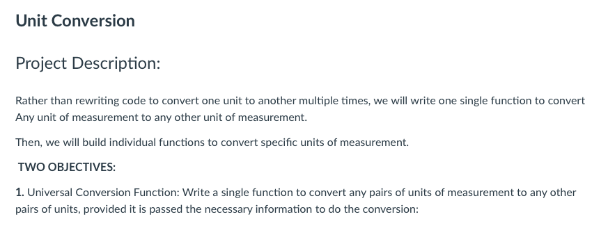Solved Unit Conversion Project Description Rather Than