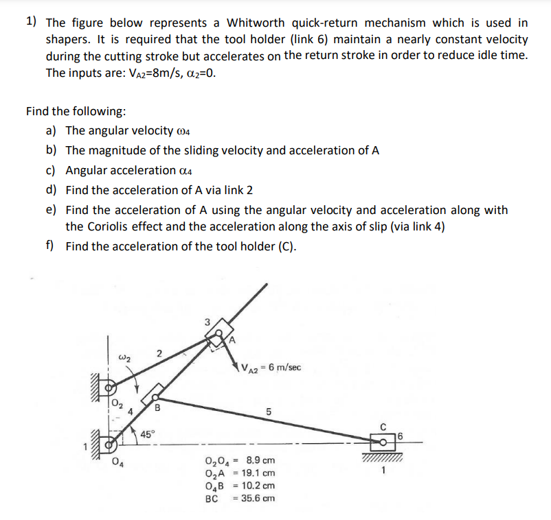 Solved 1) The figure below represents a Whitworth | Chegg.com