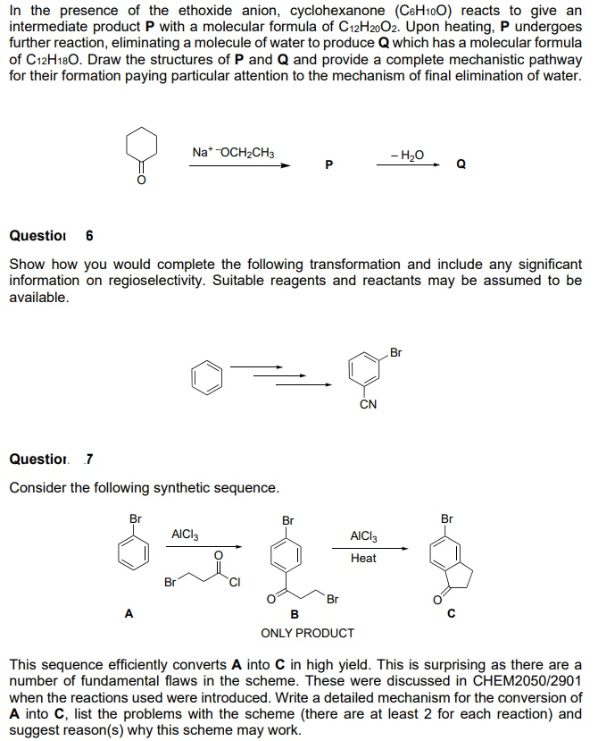 Solved In the presence of the ethoxide anion, cyclohexanone | Chegg.com