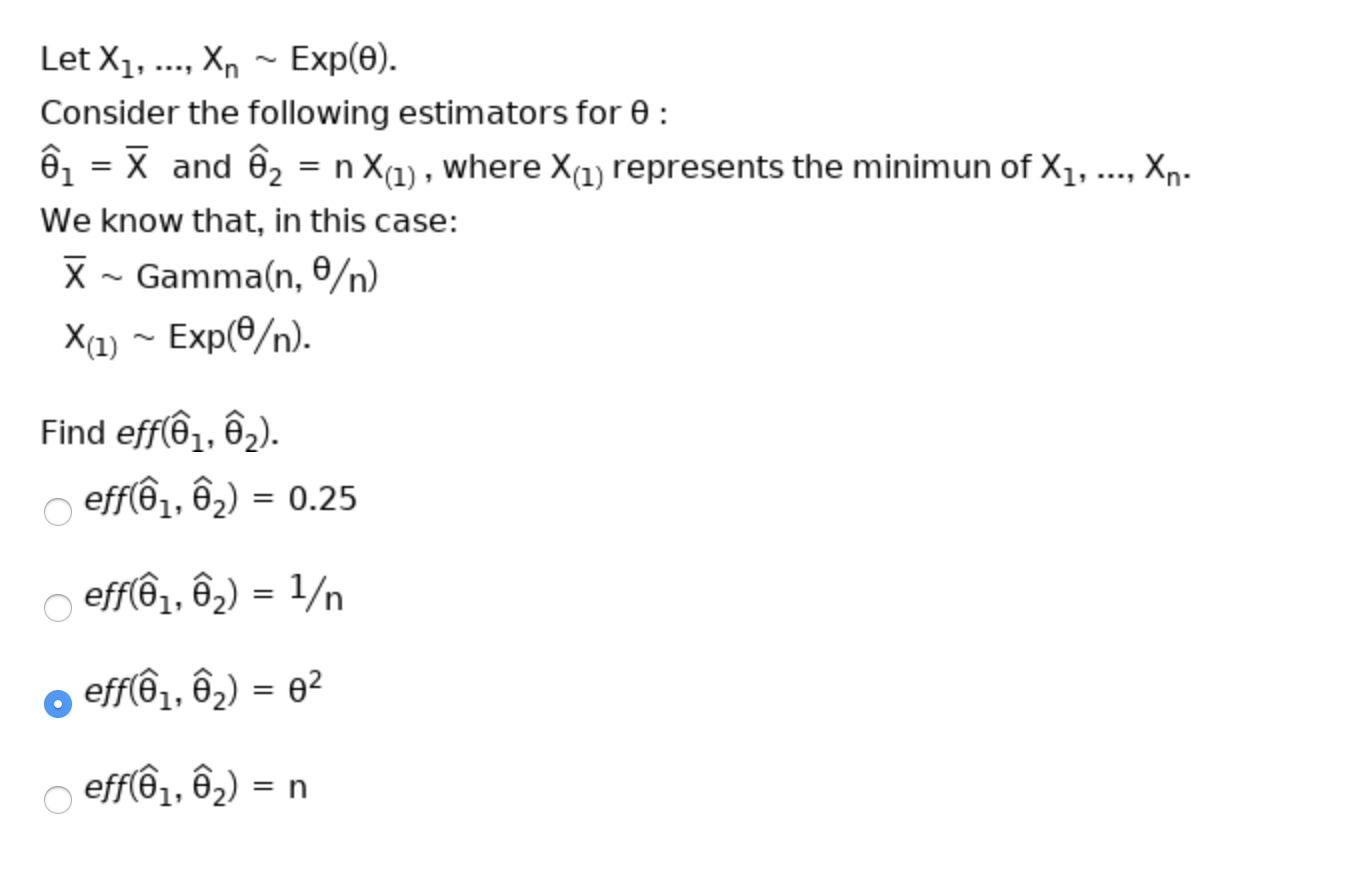 Solved Let X1, ..., Xn ~ Exp(). Consider the following | Chegg.com