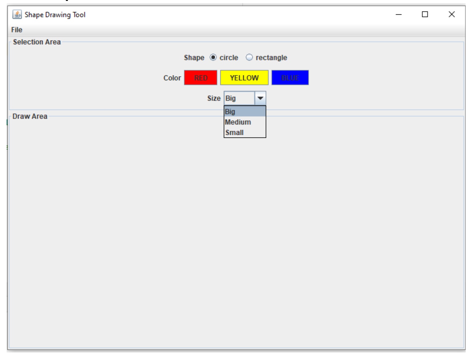 Solved Write complete a Java application to draw different | Chegg.com