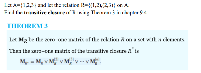 Solved Let A={1,2,3} ﻿and let the relation | Chegg.com
