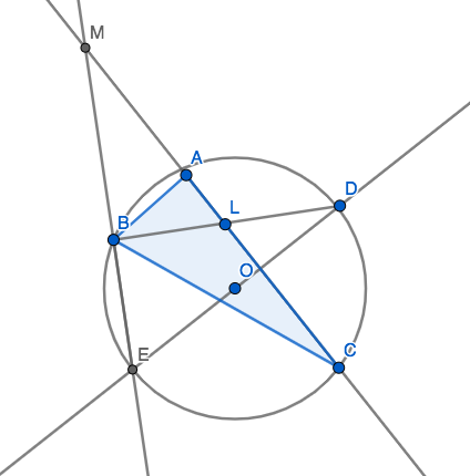 Solved M D B C c) Triangle ABC is inscribed in a circle of | Chegg.com