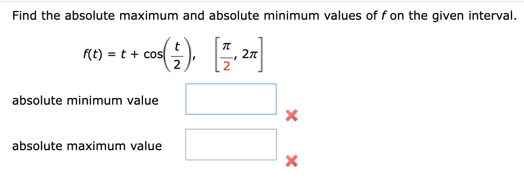 Solved Find the absolute maximum and absolute minimum values | Chegg.com