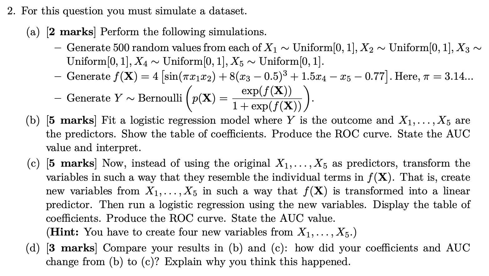 Solved (p(x) %). 2. For this question you must simulate a | Chegg.com