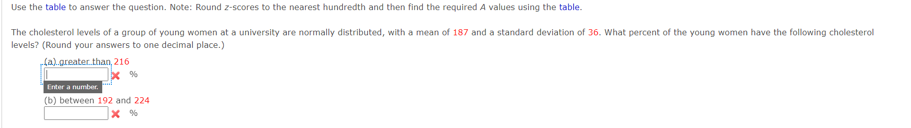 Solved Use the table to answer the question. Note: Round | Chegg.com
