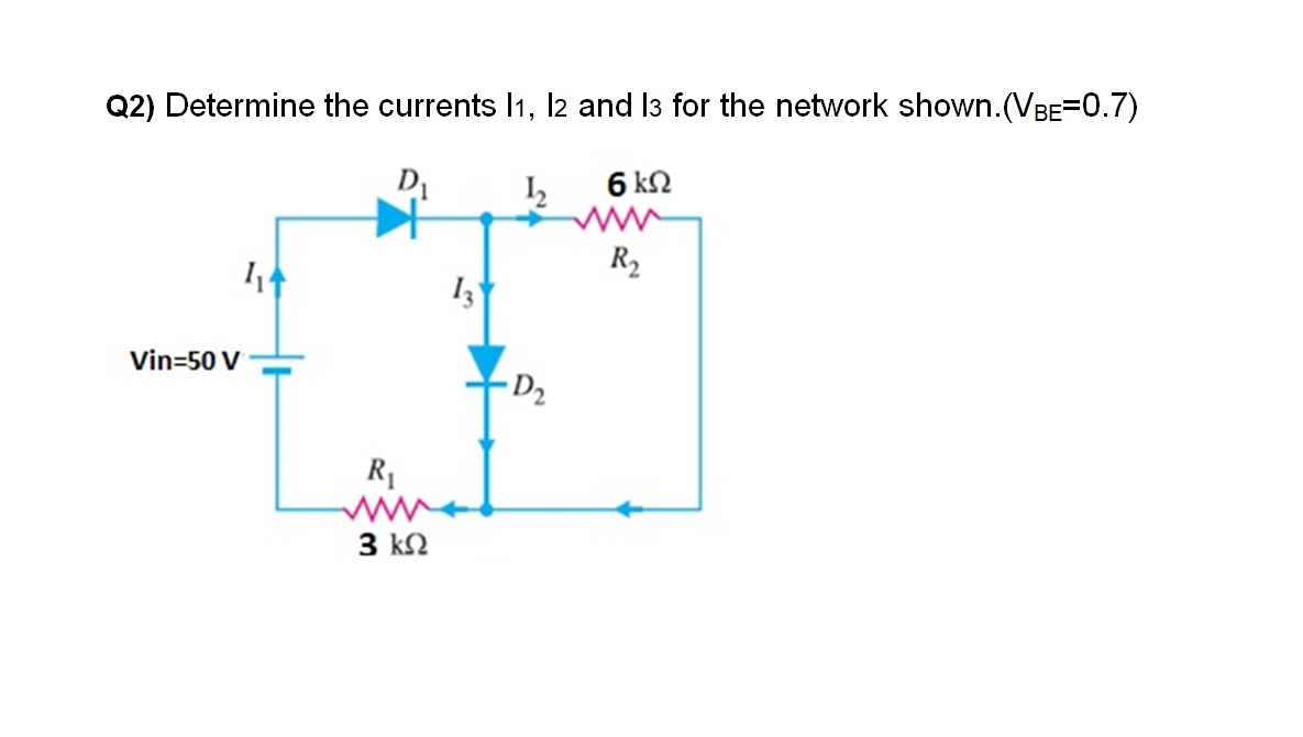 Solved Q2) Determine the currents I1,I2 and I3 for the | Chegg.com
