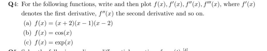 Solved 24: For the following functions, write and then plot | Chegg.com