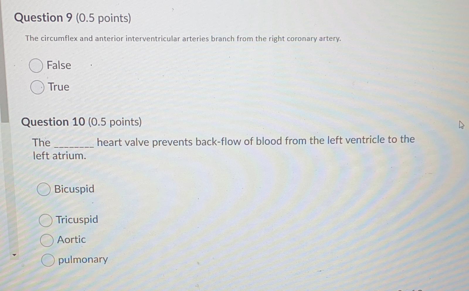 Solved Question 9 (0.5 points) The circumflex and anterior | Chegg.com