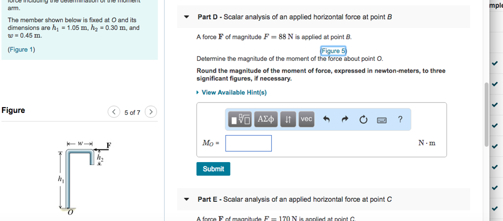 Solved Part A Scalar analysis of an applied horizontal force | Chegg.com