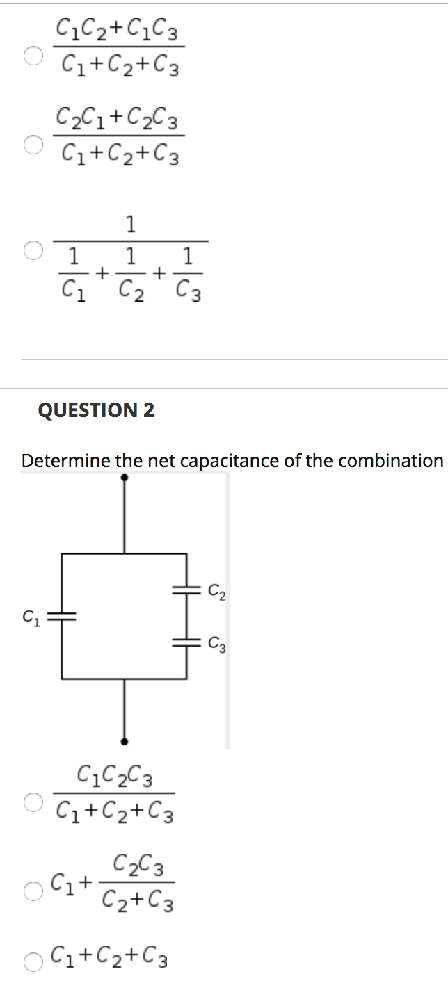 Solved QUESTION 1 Determine the net capacitance of the | Chegg.com