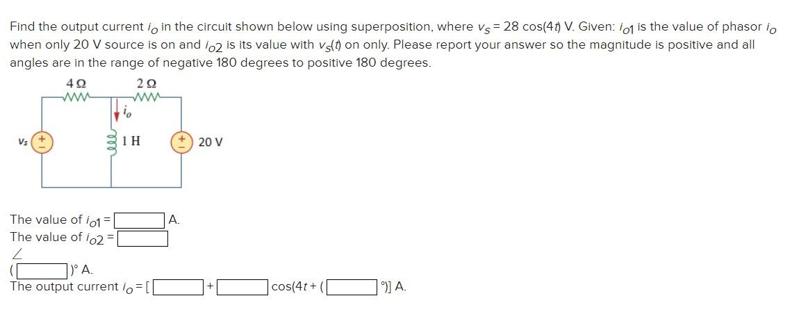 Solved Find the output current loin the circuit shown below | Chegg.com
