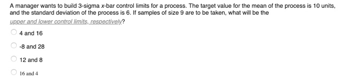 Solved A manager wishes to build a 3-sigma range chart for a | Chegg.com