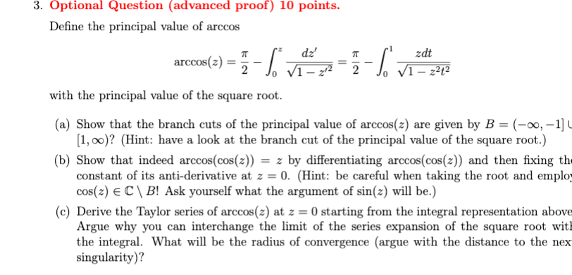 Solved 3. Optional Question advanced proof) 10 points. | Chegg.com
